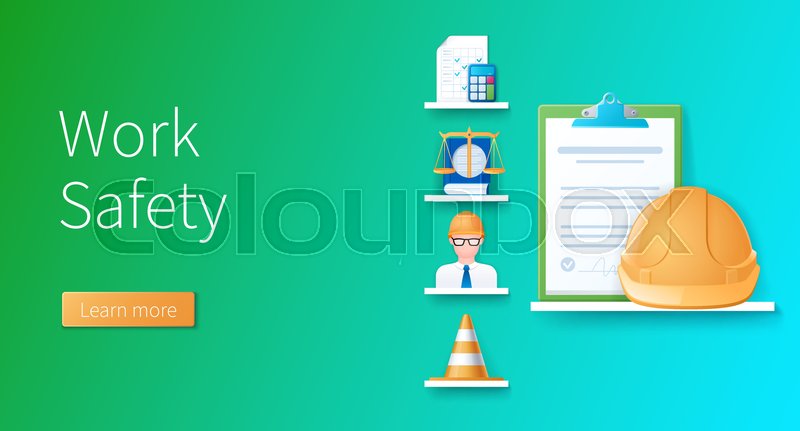 Work safety concept. Safety helmet, ... | Stock vector | Colourbox