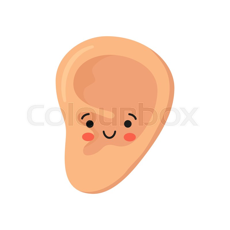 Human ear kawaii character. The ear is ... | Stock vector | Colourbox