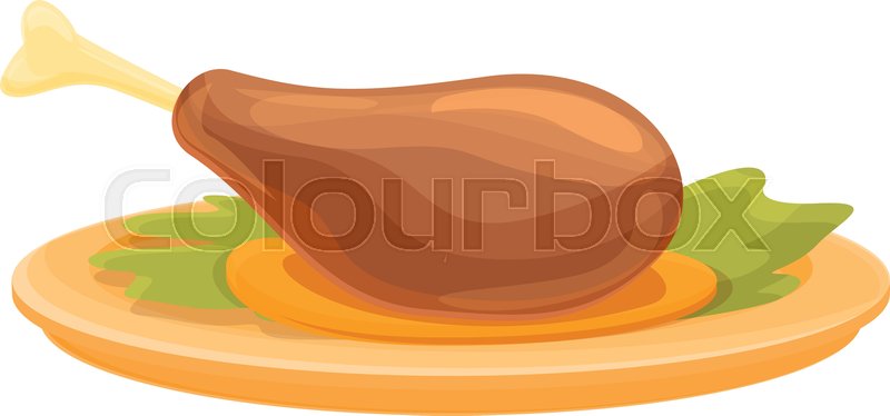 Cooked chicken leg icon cartoon ... | Stock vector | Colourbox