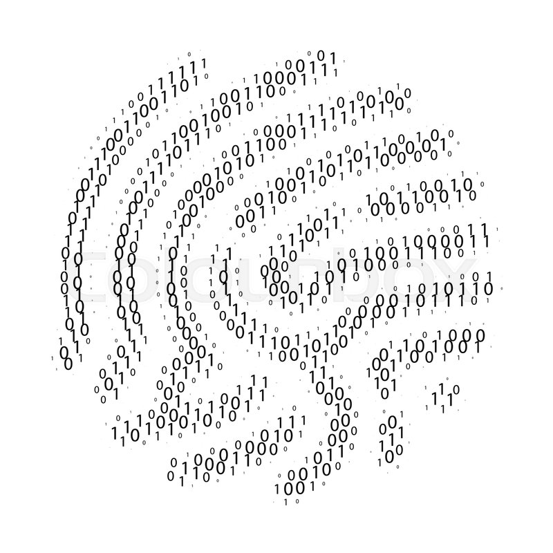 Binary code by fingerprint shape. Set ... | Stock vector | Colourbox