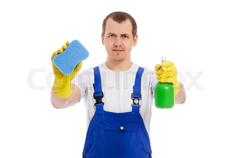 Portrait of professional male cleaner ... | Stock image | Colourbox