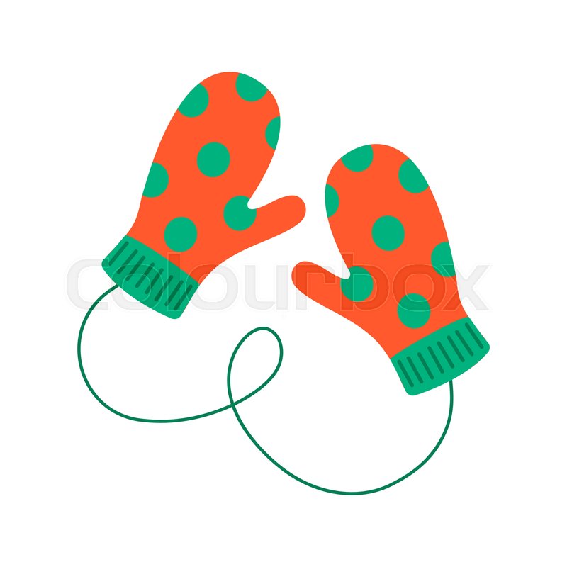 Polka Dot Mitten Clip Art