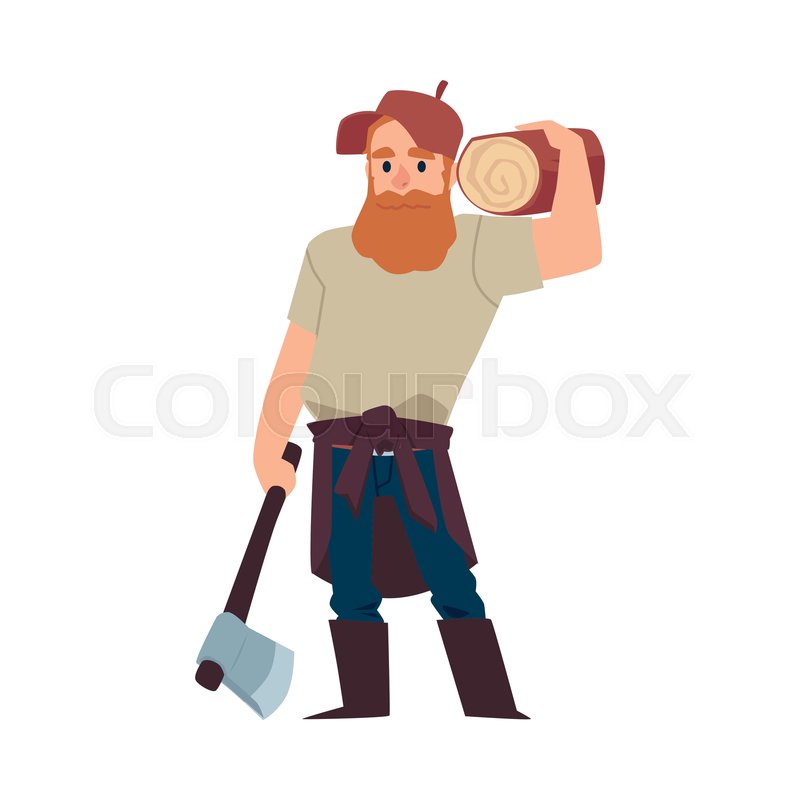 Lumberjack and woodcutter cartoon ... | Stock vector | Colourbox