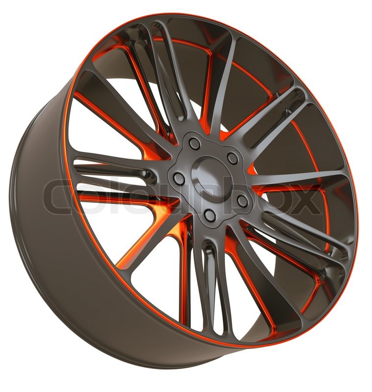 Front side view of Alloy wheel isolated | Stock image | Colourbox