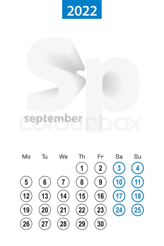 September 2022 Calendar Design