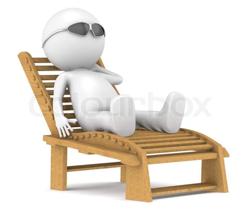 3D little human character relaxing | Stock image | Colourbox
