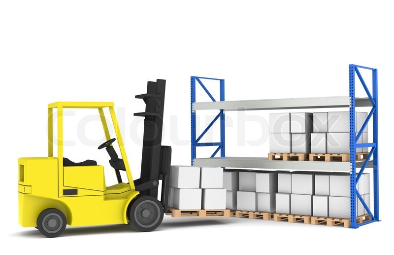 Gabelstapler und Regale Gabelstapler ... | Stock Bild | Colourbox