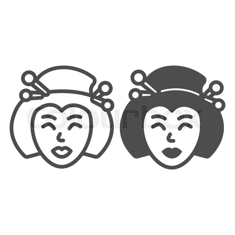Geisha Face Vector