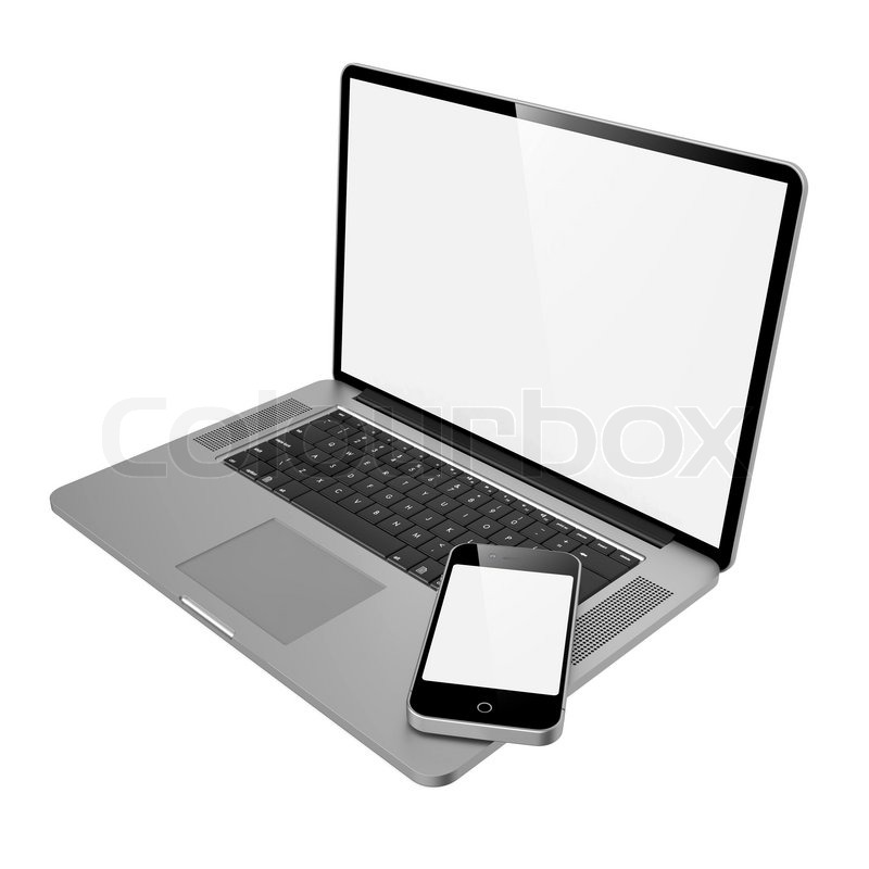 Laptop-Computer und Handy | Stock Bild | Colourbox