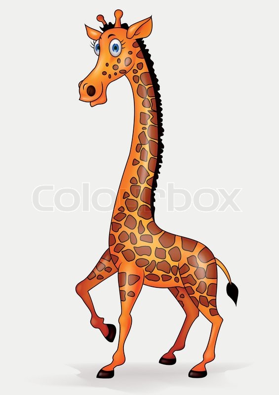 Vector illustration of Giraffe cartoon | Stock vector | Colourbox