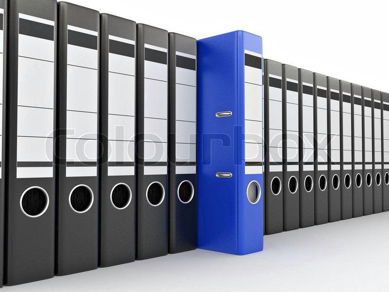 Archiv Viele Ordner auf weißem ... | Stock Bild | Colourbox