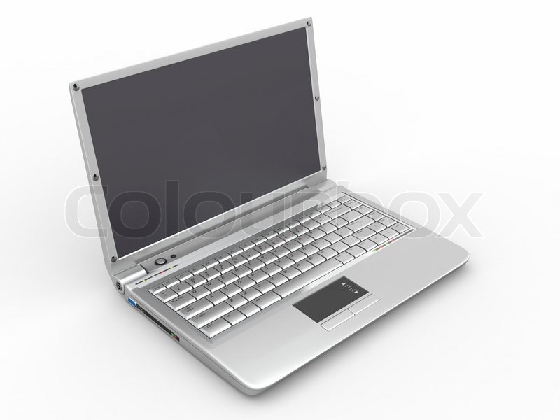 Geöffneten Laptop isoliert auf weißem ... | Stock Bild | Colourbox
