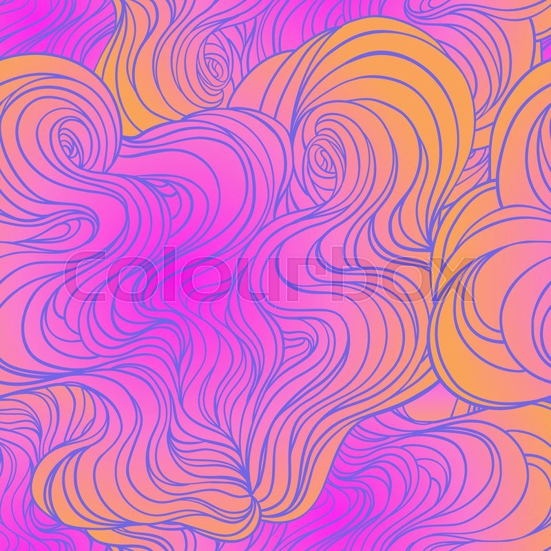 Vector color abstract hand-drawn hair ... | Stock vector | Colourbox