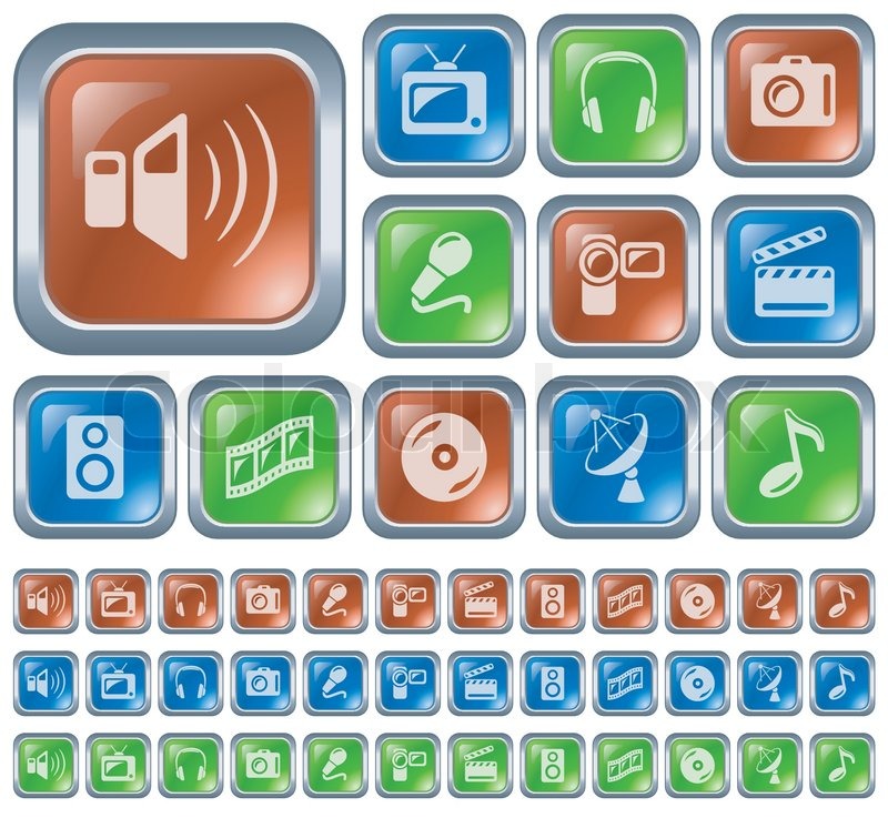 Multimedia button set | Stock vector | Colourbox