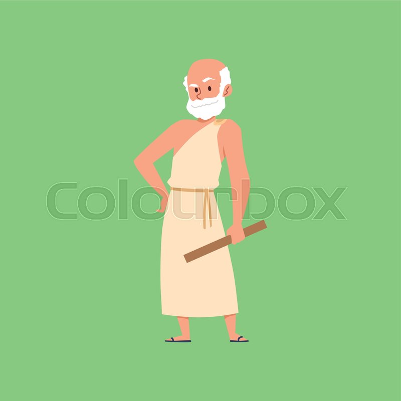 Ancient Greek philosopher male cartoon ... | Stock vector | Colourbox