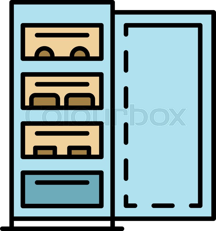 Open Fridge Vector