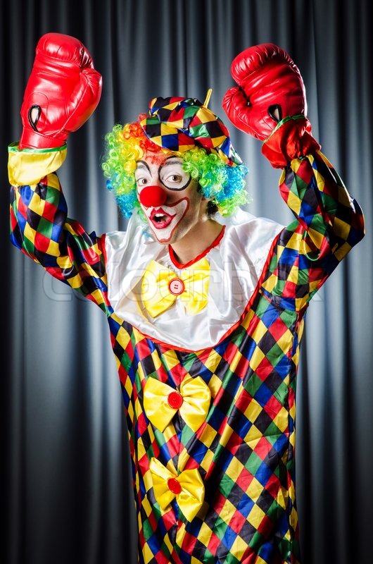 Funny clown in the studio shooting | Stock image | Colourbox