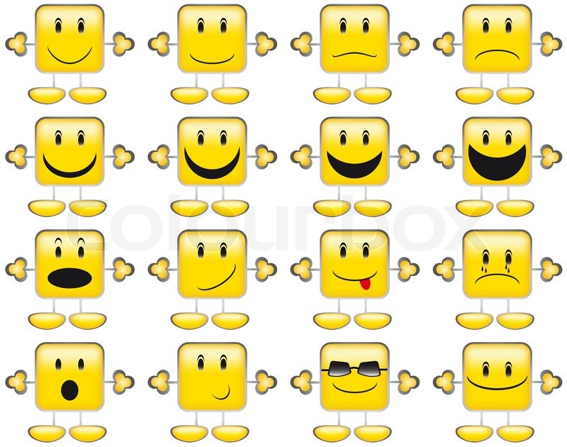 Collection of Yellow Smileys | Stock vector | Colourbox