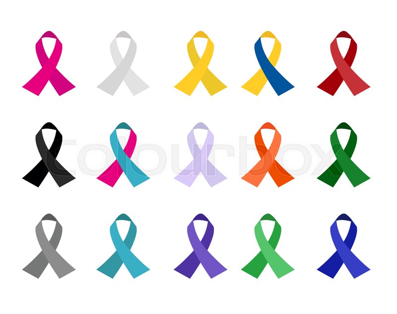 Colorful awareness cancer ribbons ... | Stock vector | Colourbox