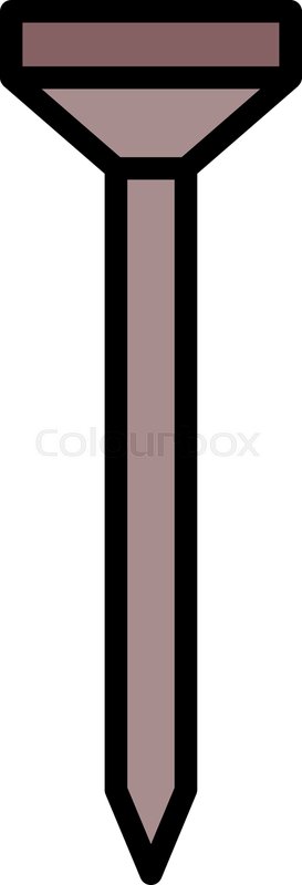 Steel nail icon. Outline Steel nail ... | Stock vector | Colourbox