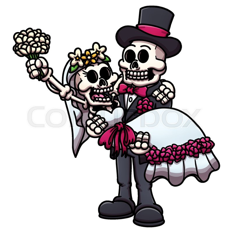 Skeleton Bride And Groom Clipart