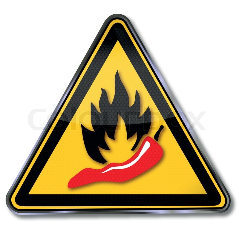 Schild scharf und Peperoni | Vektorgrafik | Colourbox