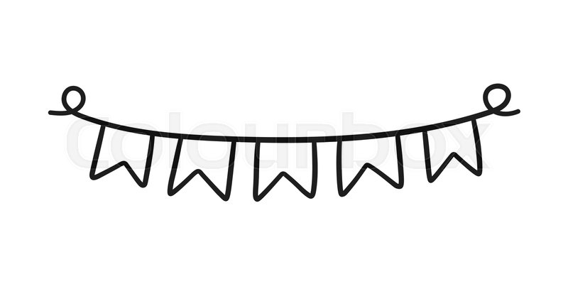 Bunting Clip Art Black And White