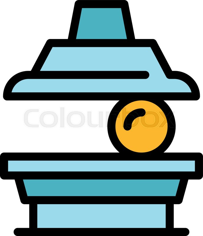 Press machine tool icon. Outline press ... | Stock vector | Colourbox