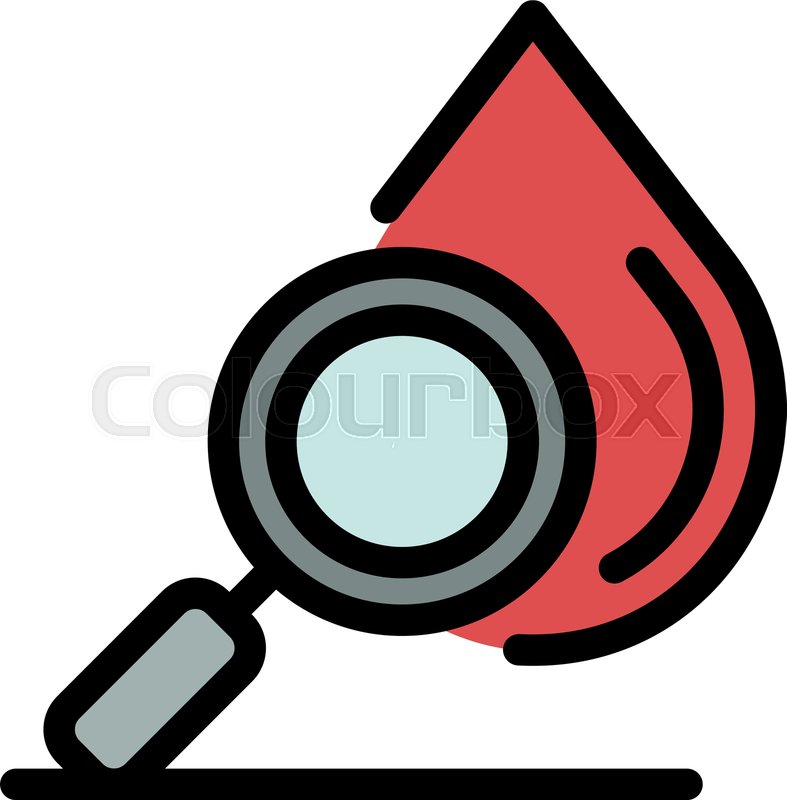 Blood drop test icon. Outline blood ... | Stock vector | Colourbox