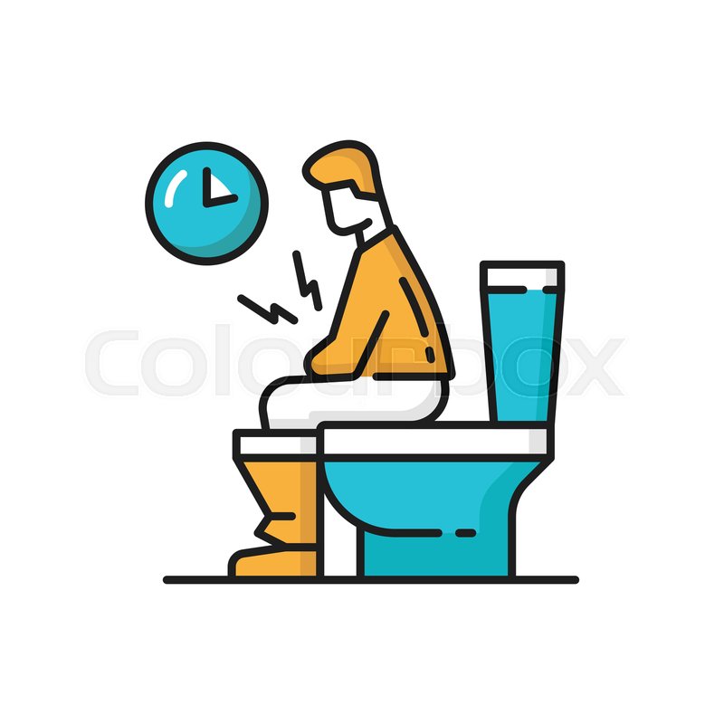 Man sitting in toilet bowl, unhappy ... | Stock vector | Colourbox