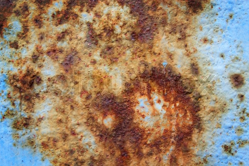 Red rust on a blue color | Stock image | Colourbox