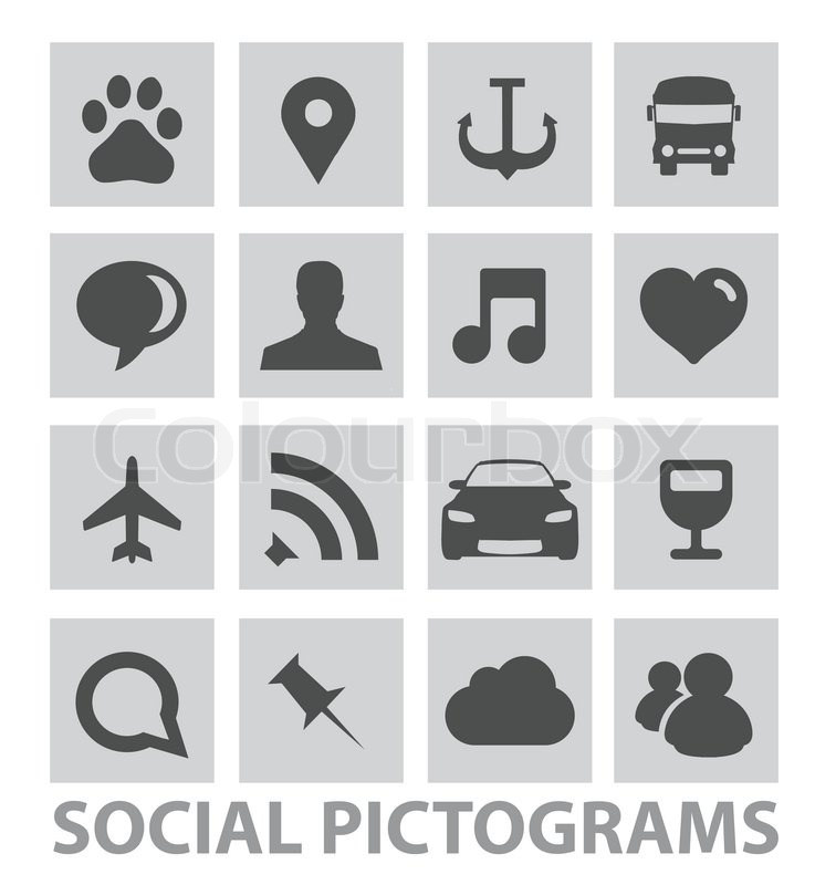 Abstract social pictograms symbols set ... | Stock vector | Colourbox