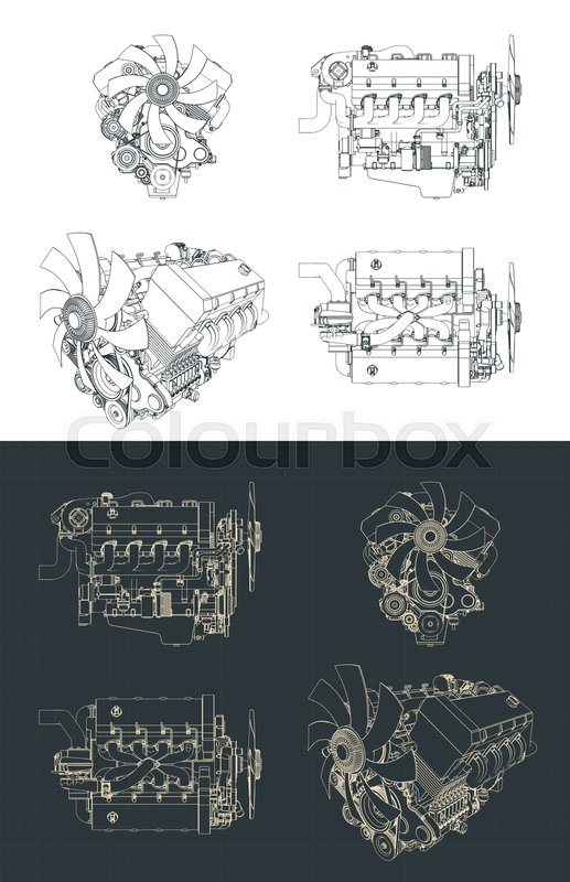 V8 Engine Blueprints