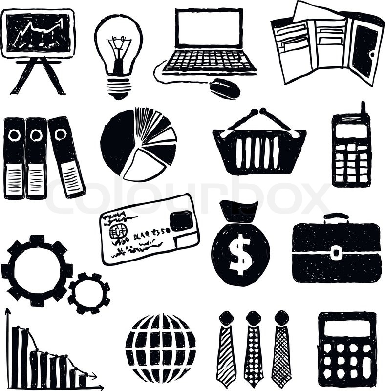 Doodle finance images | Stock vector | Colourbox
