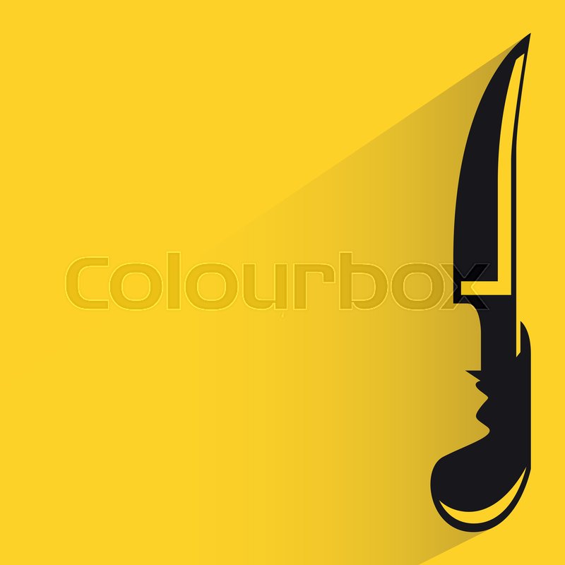 Sword on yellow background, flat and ... | Stock vector | Colourbox