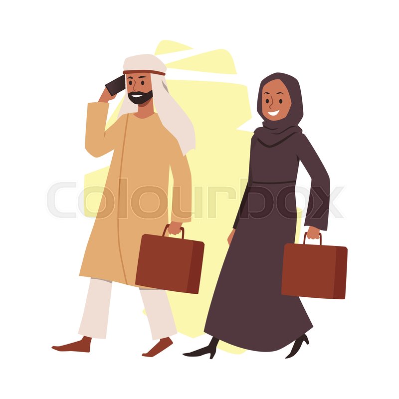 Muslim business people cartoon ... | Stock vector | Colourbox