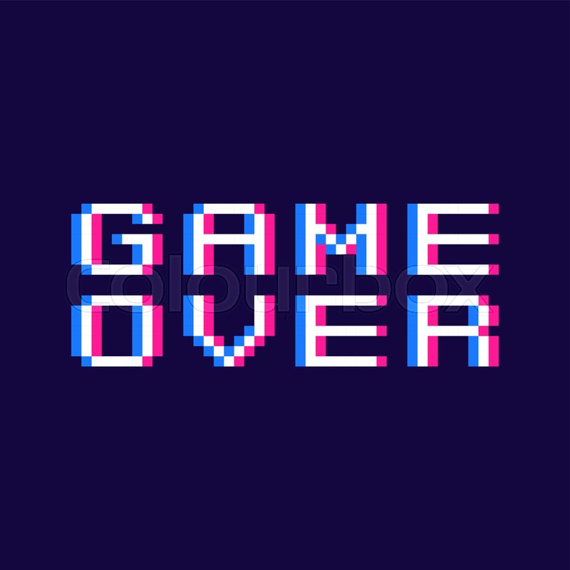 Game over lettering in pixel art ... | Stock vector | Colourbox