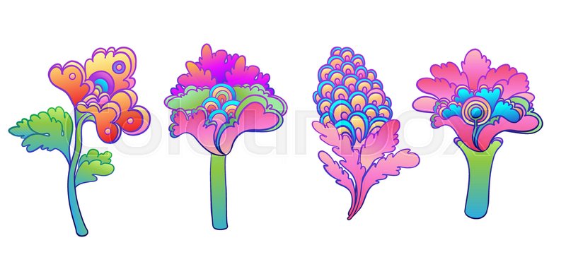 70s Flowers Clip Art