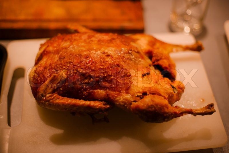 Well done xmas duck on a table | Stock image | Colourbox