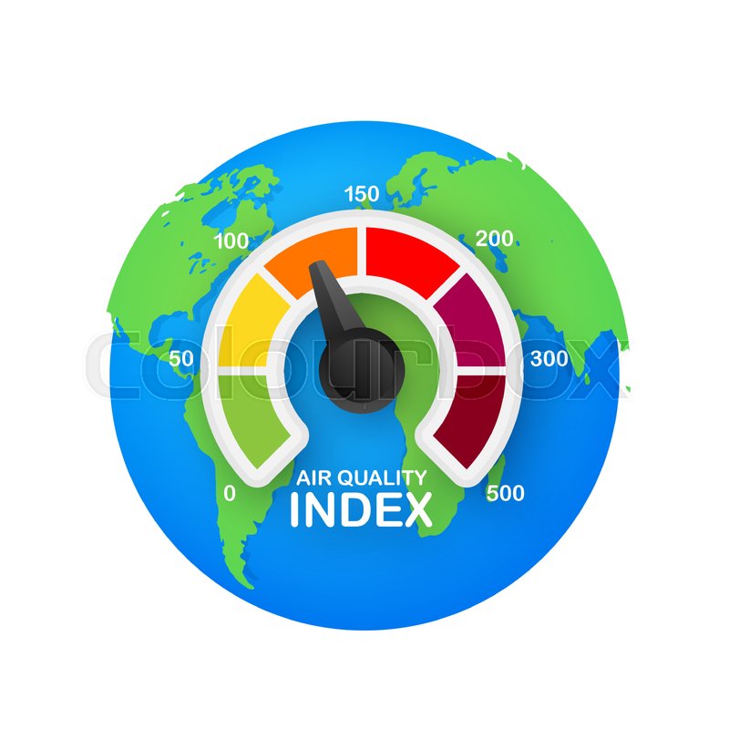 Infographic with air quality index on ... | Stock vector | Colourbox