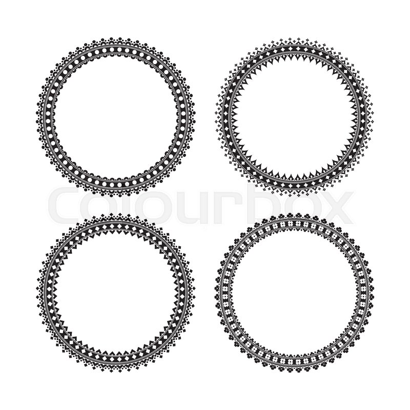Set of four decorative vector round ... | Stock vector | Colourbox