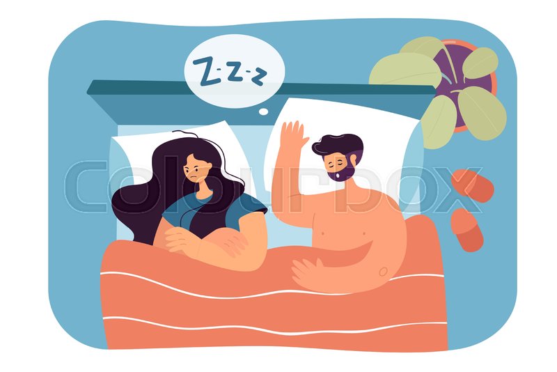 Cartoon Couple Sleeping In Bed