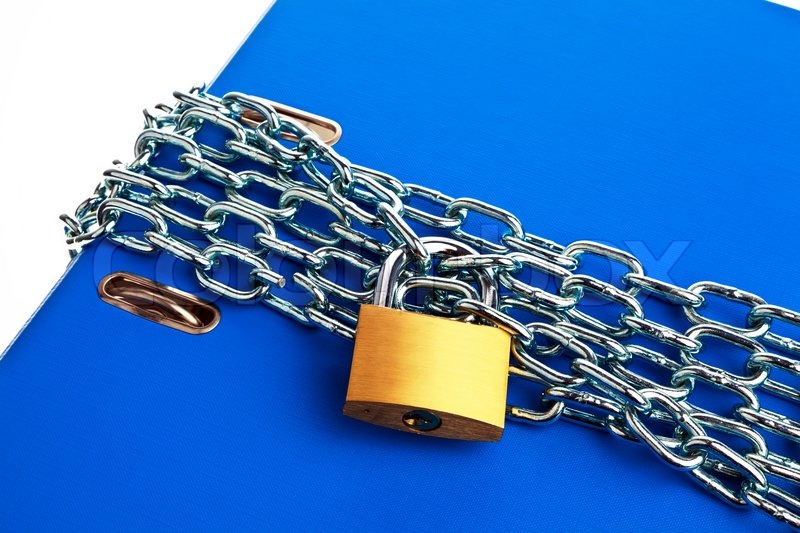 File folders locked with chain | Stock Photo | Colourbox