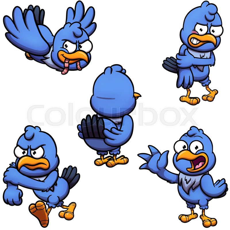 Cute Blue Bird Cartoon