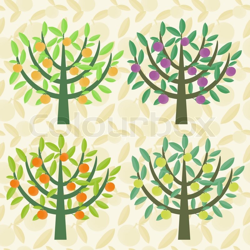 Fruit trees | Stock vector | Colourbox