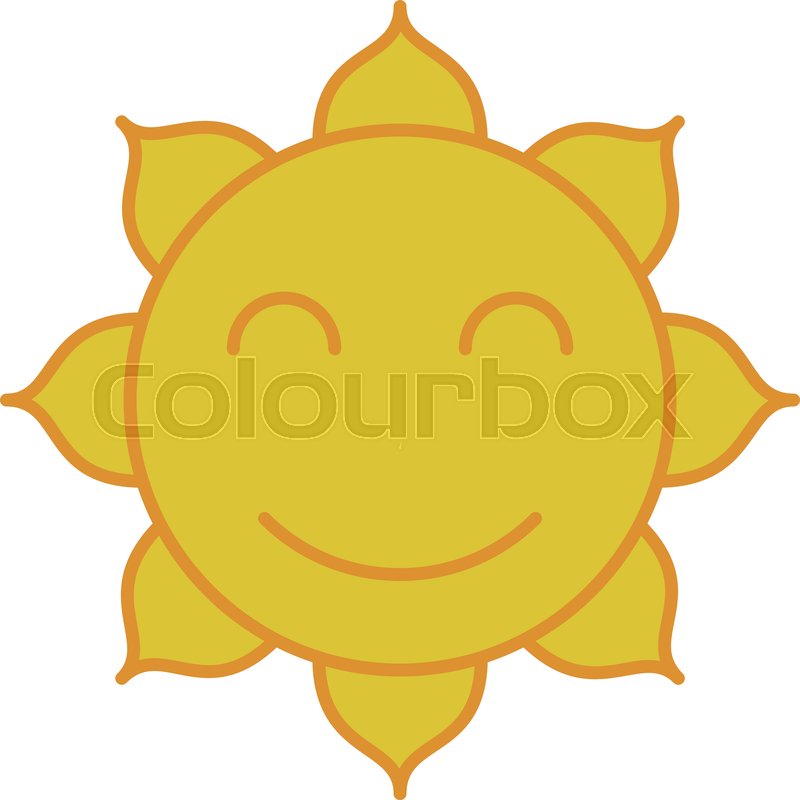 Happy Sun Outline