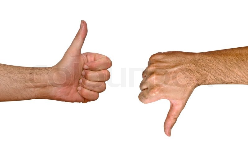 Hænder viser tommelfinger op og ... | Stock foto | Colourbox