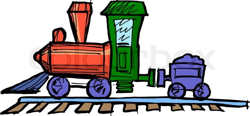 Toy steam engine train | Stock vector | Colourbox