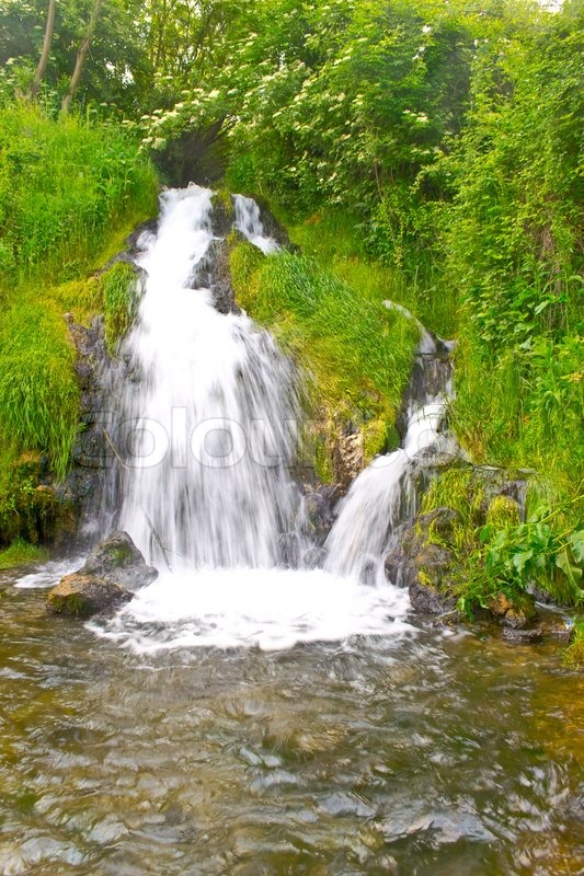 The beautiful waterfall in forest, ... | Stock image | Colourbox