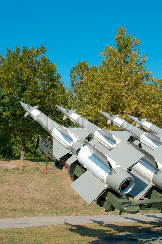 Several combat missiles aimed at the ... | Stock image | Colourbox